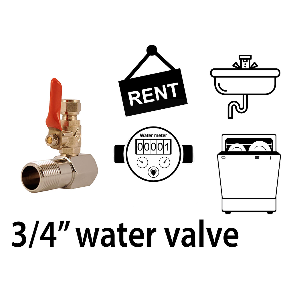 Water intake socket ¾” (water inlet and outlet) with connection of the ...