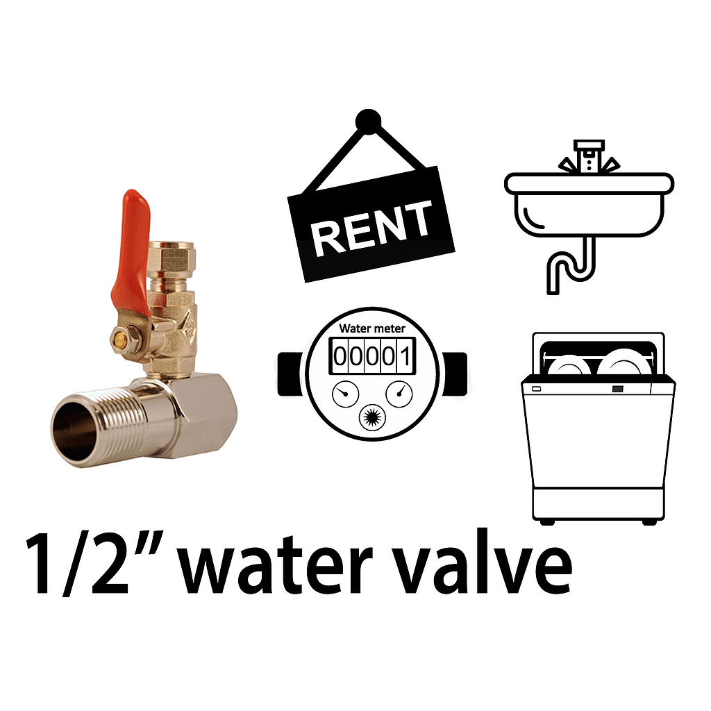 Water intake socket ½” (water inlet and outlet) with connection of the ...